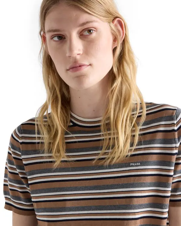 Prada Short-sleeved Striped Jersey T-shirt