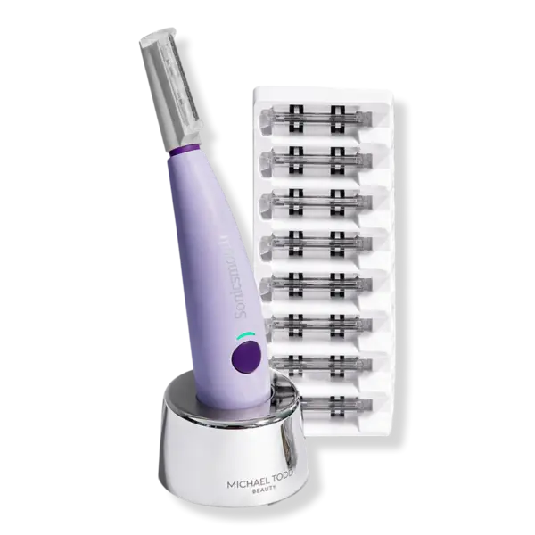 MICHAEL TODD BEAUTY Sonicsmooth Dermaplaning System, Peach Fuzz Remover 8 Weeks Of Treatments - Lavender