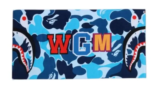 A BATHING APE Abc Camo Shark Beach Towel - Blue