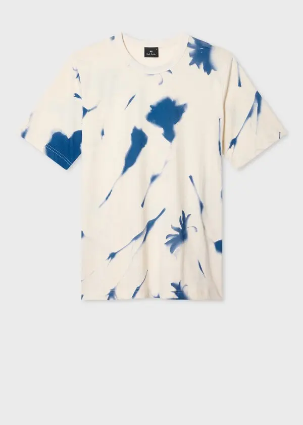 Paul Smith Ecru 'cynotype Floral' T-shirt
