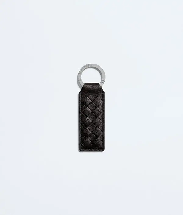 Bottega Veneta Woven Mycelium Key Ring - Espresso