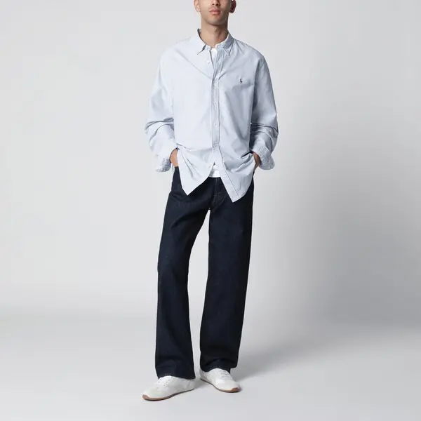 Polo Ralph Lauren Light Blue/white Striped Oxford Custom-fit Shirt - Multicolor