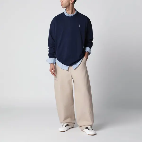 Polo Ralph Lauren Navy Cotton Crewneck Sweatshirt - Blue