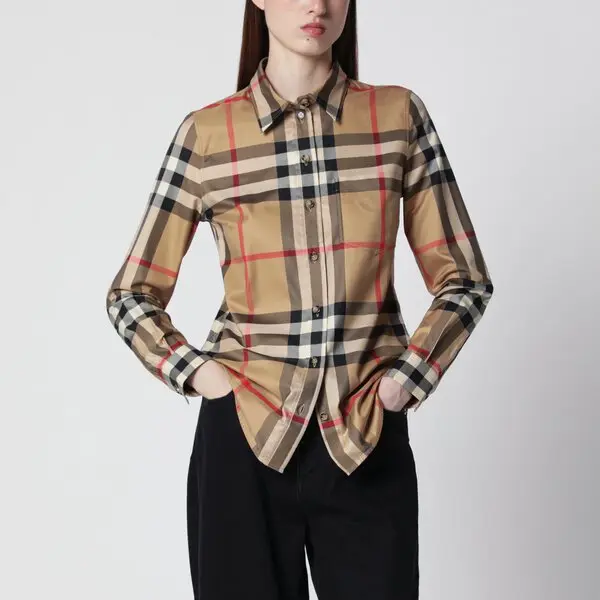 Burberry Slim-fit Cotton Twill Check Shirt - Beige