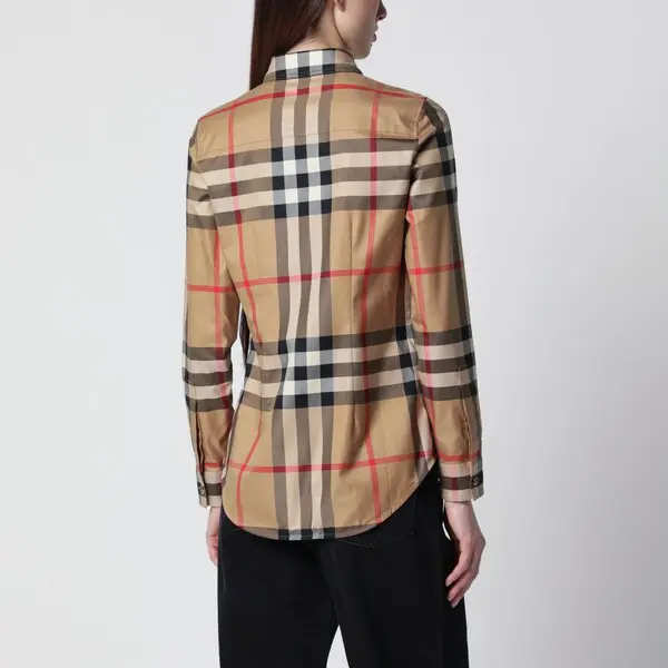 Burberry Slim-fit Cotton Twill Check Shirt - Beige