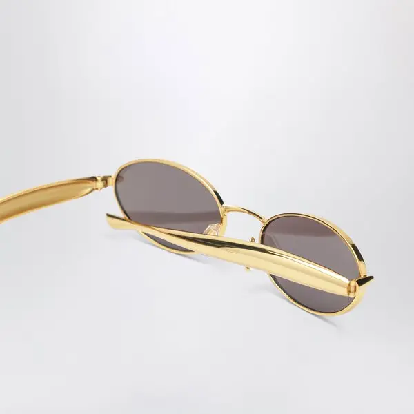 Bottega Veneta Sardine Oval Sunglasses In Gold Tone - Metal
