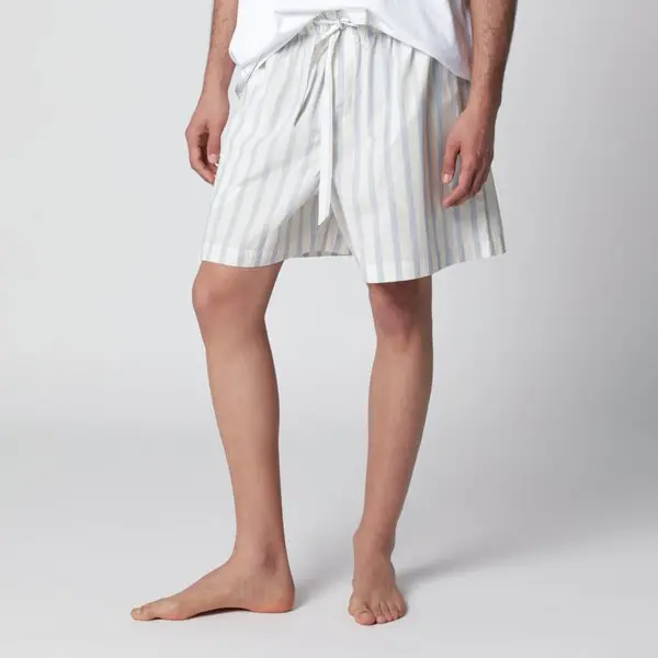 TEKLA Organic Cotton Striped Pajama Shorts