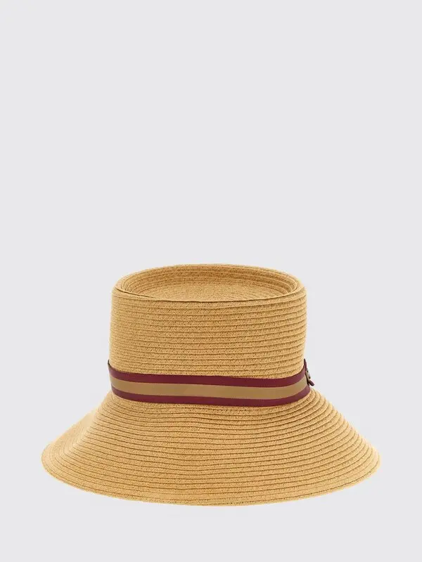 Borsalino Straw Sun Hat With Striped Band