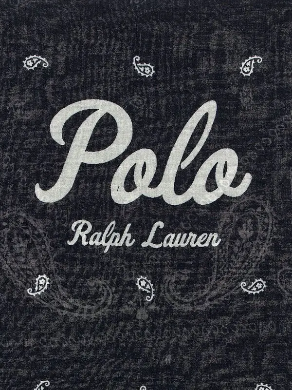 Polo Ralph Lauren Ethnic Print Cotton Bandana With Logo - Blue