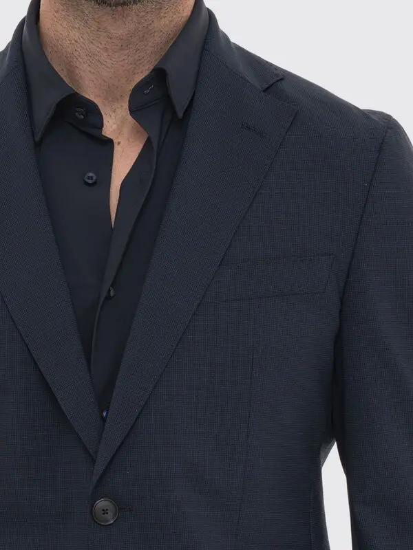 BOSS Single-breasted Dress In Virgin Wool - Blue