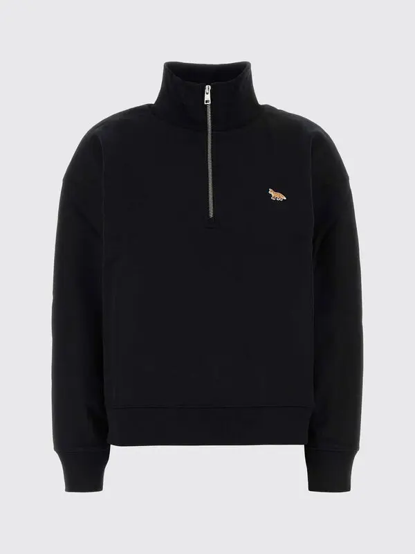 Maison Kitsuné Cotton Sweatshirt With Logo - Black