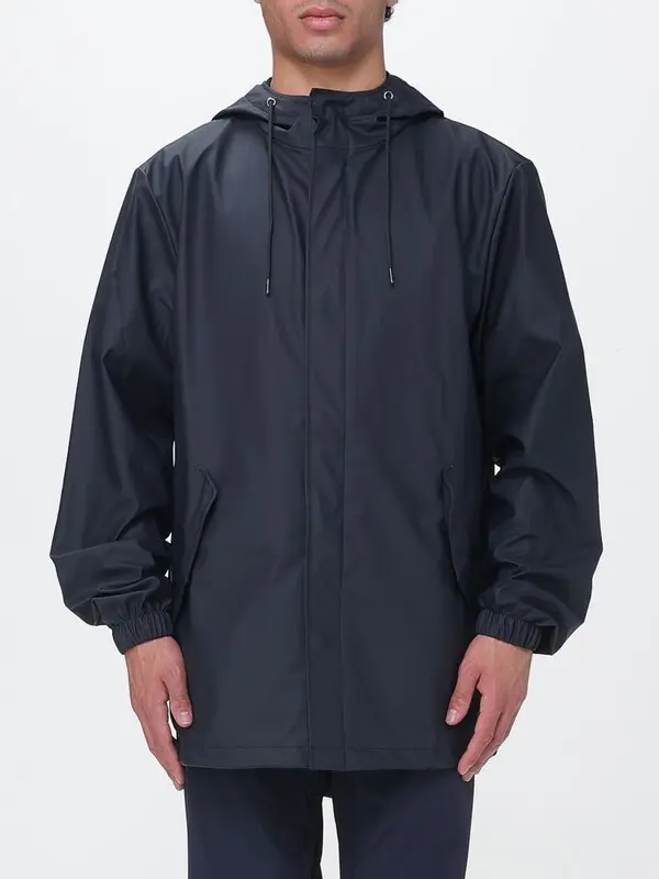 Rains Waterproof Jacket With Drawstring Hood - Navy