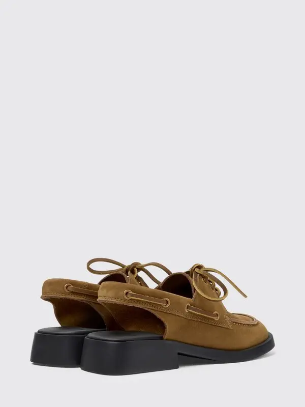 Camper Donna Suede Slingback Loafers - Brown