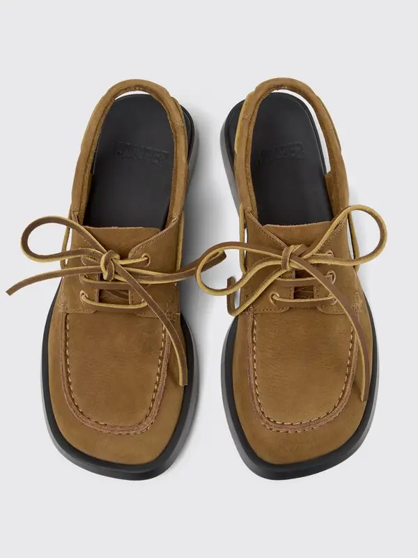 Camper Donna Suede Slingback Loafers - Brown