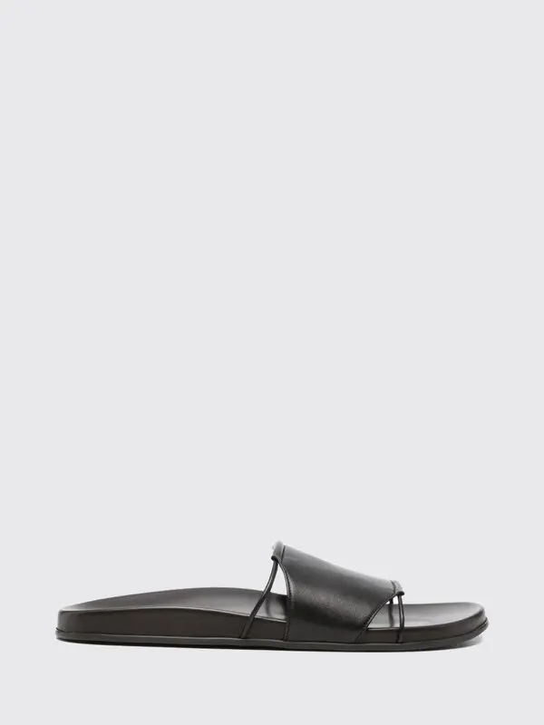 THE ROW Vivienne Leather Sliders - Black