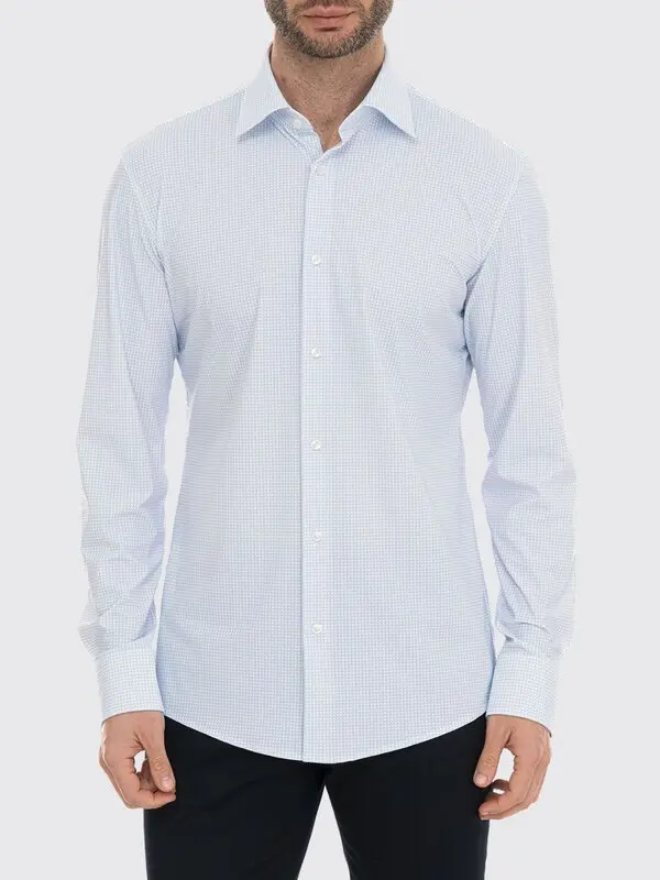 BOSS Stretch Jersey Casual Shirt - Gnawed Blue