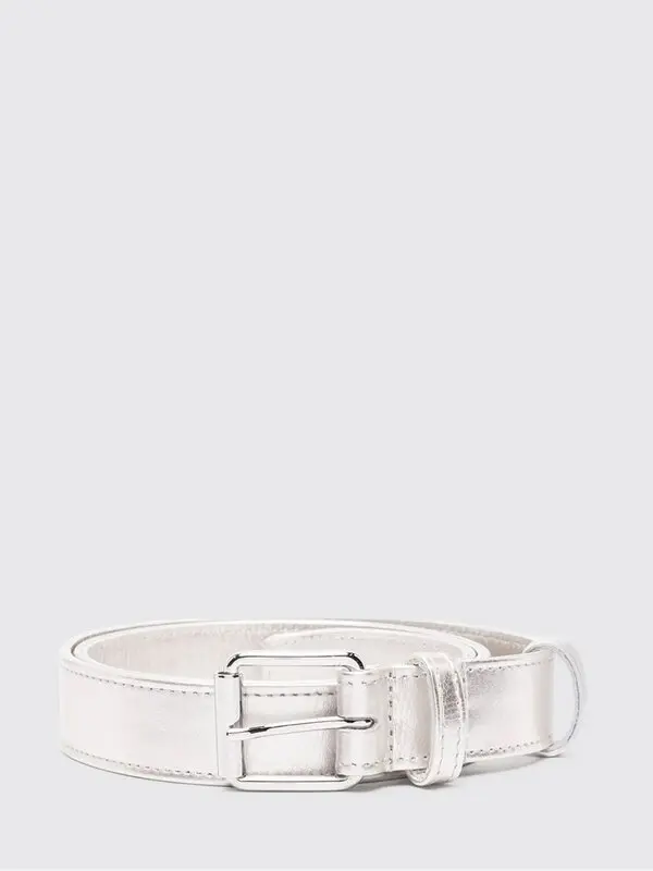 Comme Des Garçons Belt In Laminated Leather - Silver