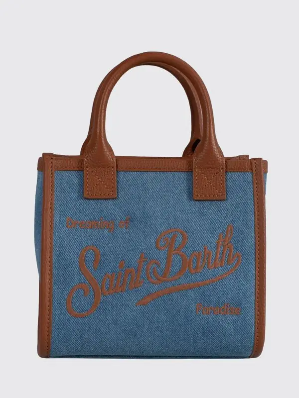MC2 SAINT BARTH Embroidered Logo Cotton Twill Vanity Bag - Denim