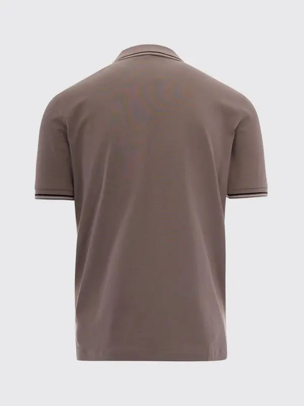 Emporio Armani Cotton Polo Shirt With Logo - Grey