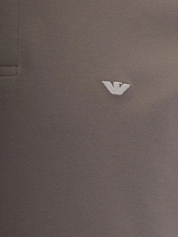 Emporio Armani Cotton Polo Shirt With Logo - Grey