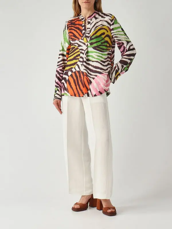 Malìparmi Zebra And Polka Dot Print Viscose Blouse