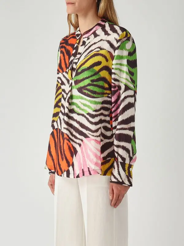 Malìparmi Zebra And Polka Dot Print Viscose Blouse