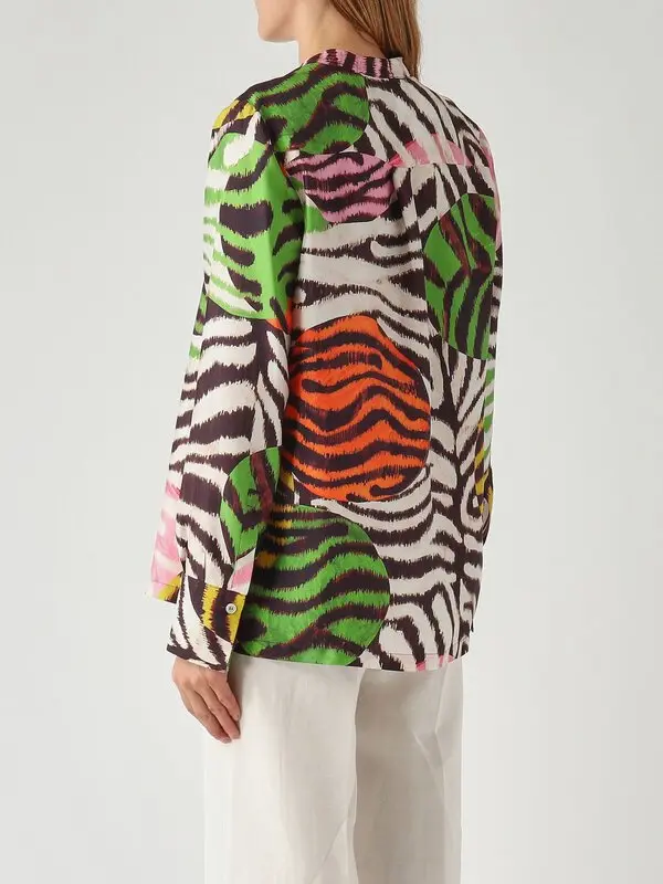 Malìparmi Zebra And Polka Dot Print Viscose Blouse