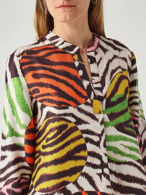 Malìparmi Zebra And Polka Dot Print Viscose Blouse