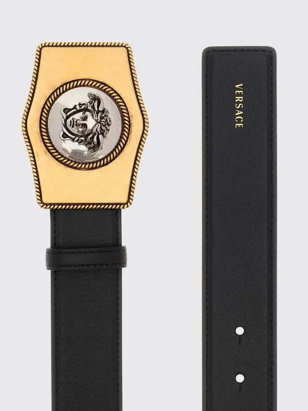 Versace Medusa Buckle Leather Belt