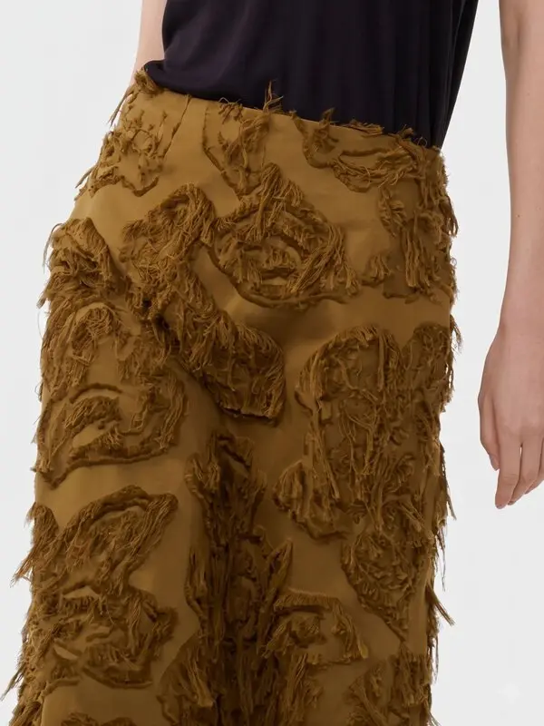 Studio Nicholson Cotton Midi Skirt With Fringes