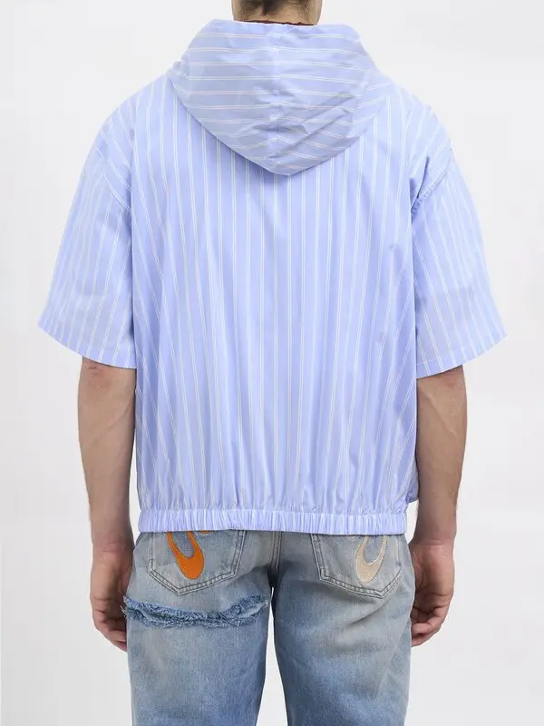 PDF Striped Cotton Hooded Shirt
