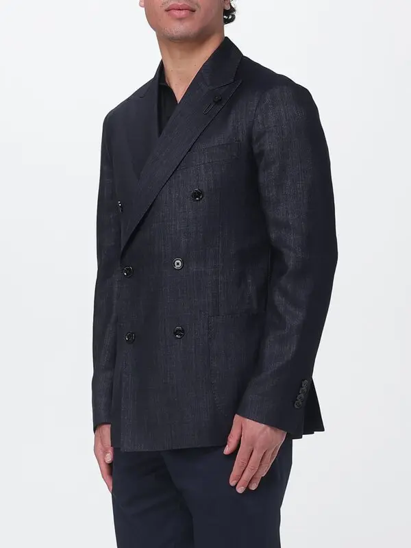 LARDINI Double Breasted Jacket - Blue