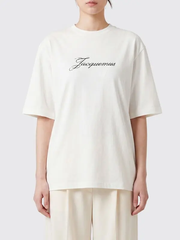 Jacquemus Cotton T-shirt With Contrasting Logo - White