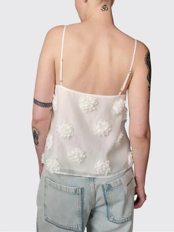 HERSKIND Frida Organza Top With 3d Floral Texture