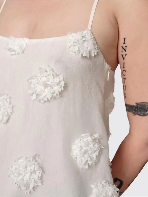HERSKIND Frida Organza Top With 3d Floral Texture
