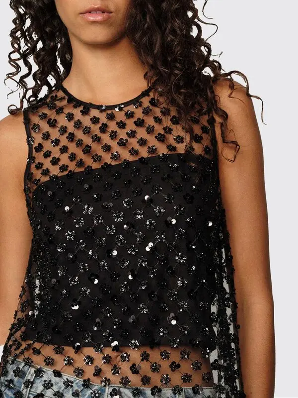 HERSKIND Sequin Embellished Tulle Top