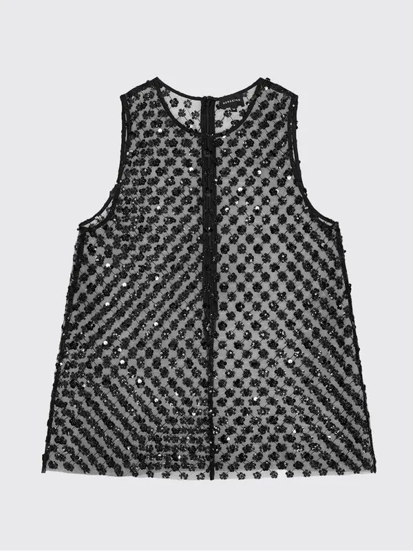 HERSKIND Sequin Embellished Tulle Top