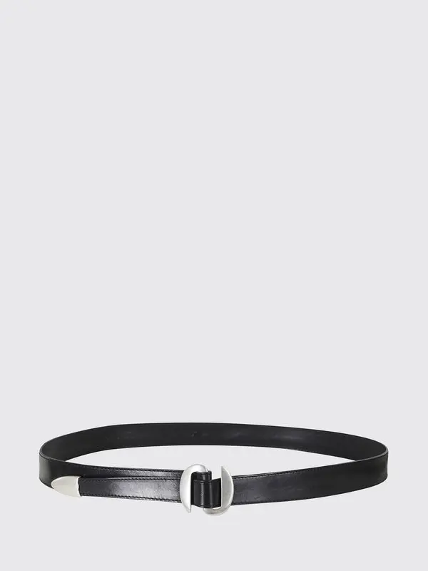 ORTIGNI Belt With Silver-tone Buckle - Black