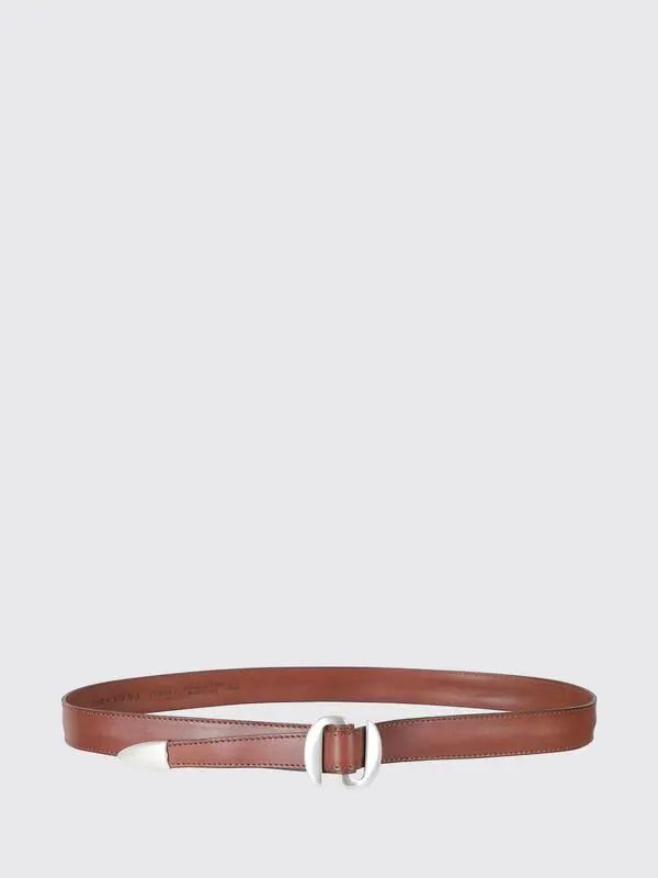 Orciani Smooth Cowhide Leather Belt With Interlocking Closure - Brown