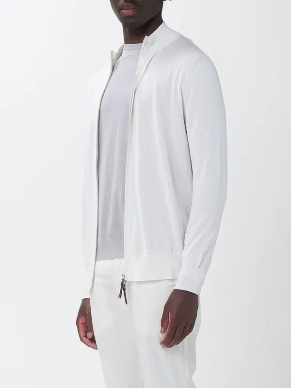 BALLANTYNE Cotton Zip-up Cardigan - White
