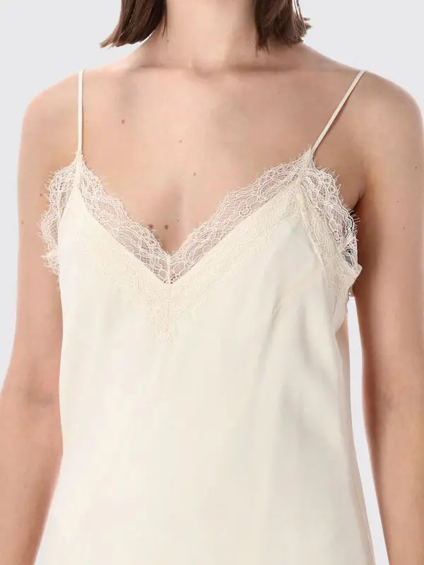RÓHE Lace Trimmed Slip Dress - Beige