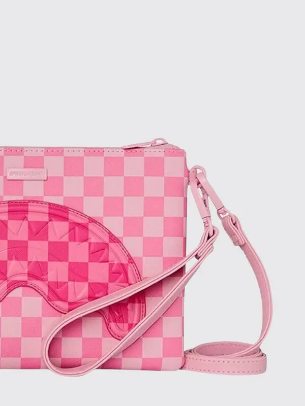 SPRAYGROUND Clutch Bag With Checkered Pattern And Applique Detail