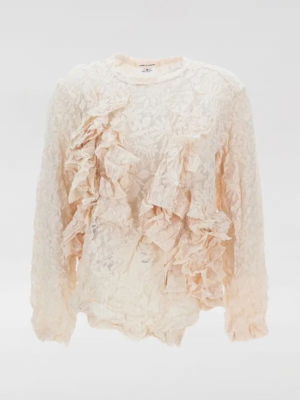 Comme Des Garçons Lace Top With Ruffle Embellishments - Ivory