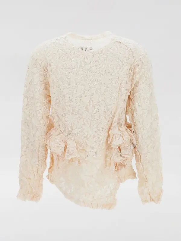 Comme Des Garçons Lace Top With Ruffle Embellishments - Ivory