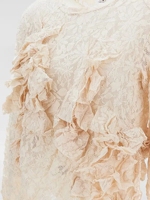 Comme Des Garçons Lace Top With Ruffle Embellishments - Ivory