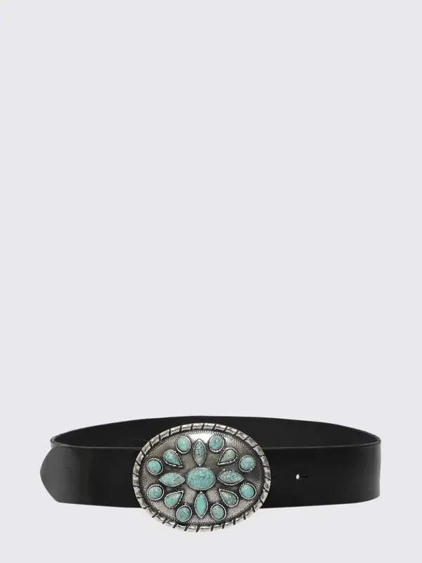 ORTIGNI Embellished Leather Belt - Black