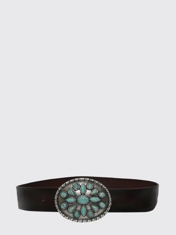 ORTIGNI Embellished Leather Belt - Dark