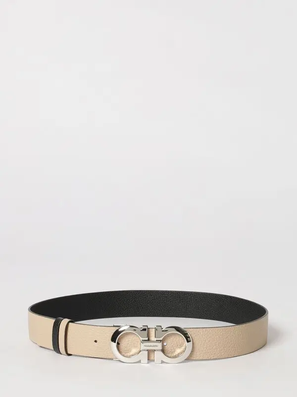 FERRAGAMO Gancini Reversible Belt - Beige