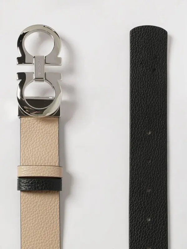 FERRAGAMO Gancini Belt - Beige