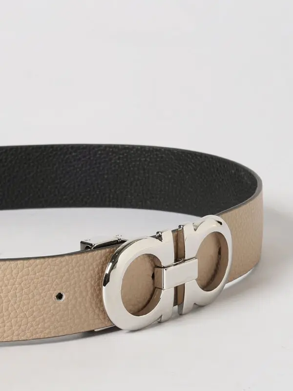 FERRAGAMO Gancini Belt - Beige